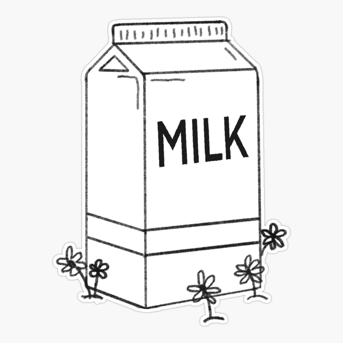 DOPASTICKER Flowers & Milk Sticker, Phone Sticker Water Bottle Sticker ...