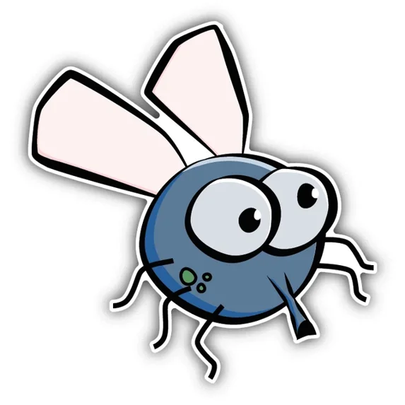 DOPASTICKER Fly Bug Cartoon Sticker Decal Phone Decal Water Bottle ...