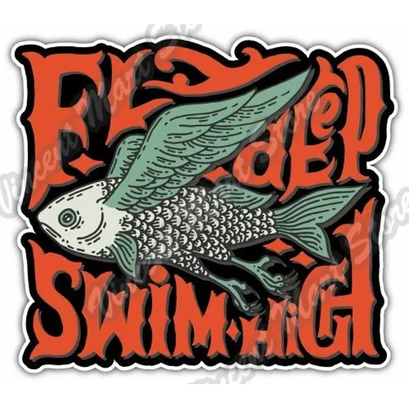 DOPASTICKER Fly Deep Swim High Bird Fish Car Sticker Decal Phone Decal ...