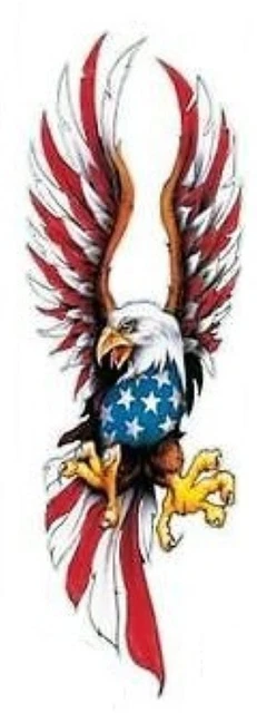 DOPASTICKER Flying Eagle With Us Flag On Wings Sticker Window Sticker ...