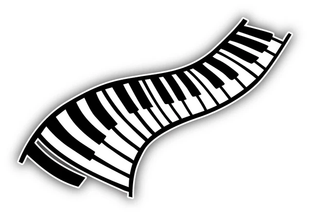 DOPASTICKER Flying Piano Keys Music Sticker Decal Phone Decal Water ...