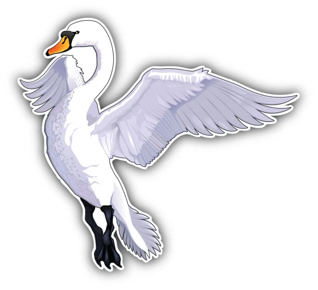 DOPASTICKER Flying Swan Sticker Decal Phone Decal Water Bottle Stickers ...