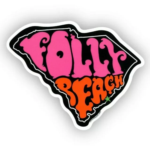 DOPASTICKER Folly Beach South Carolina State Travel Decal Sticker ...