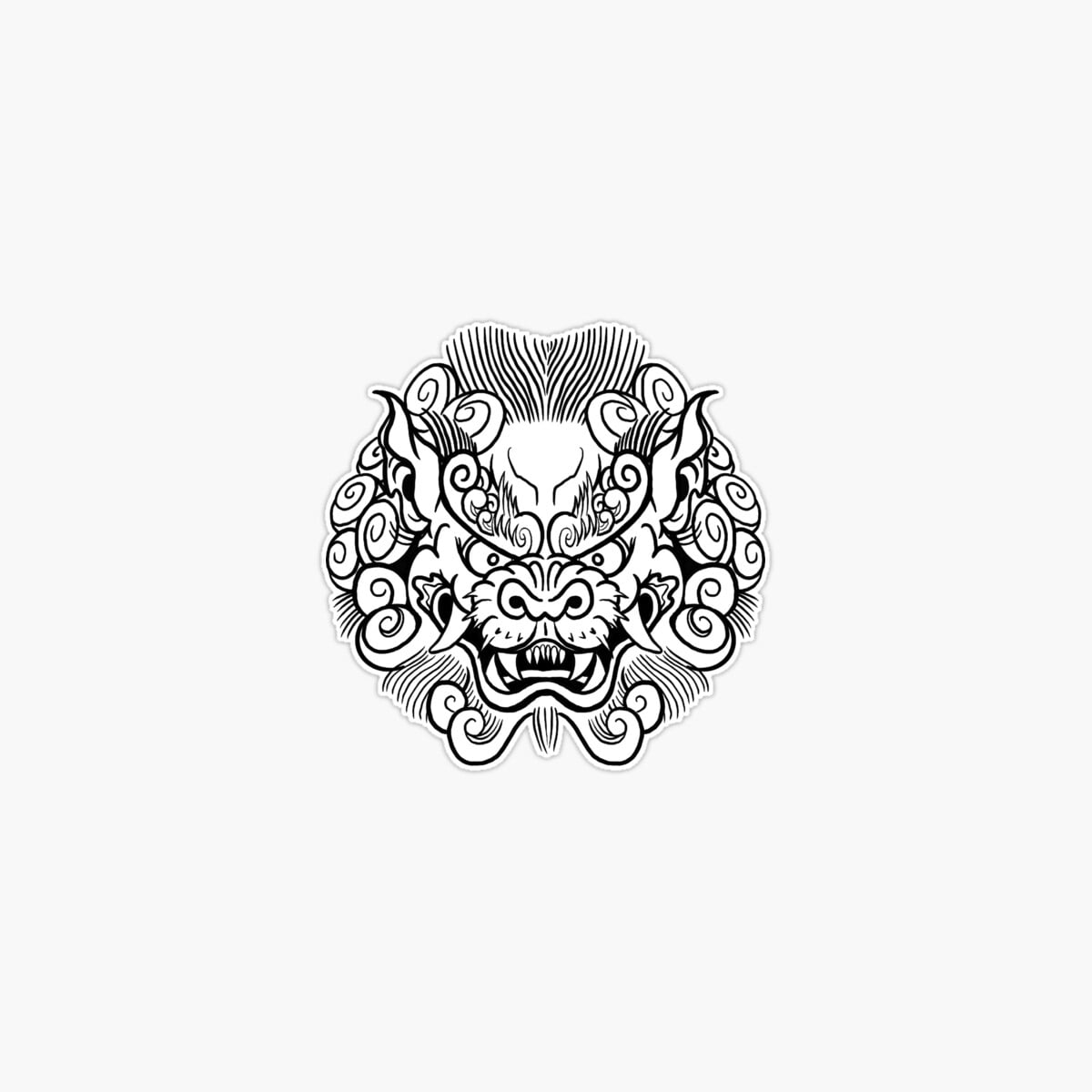 DOPASTICKER Foo Dog Sticker, Phone Sticker Water Bottle Sticker Car ...