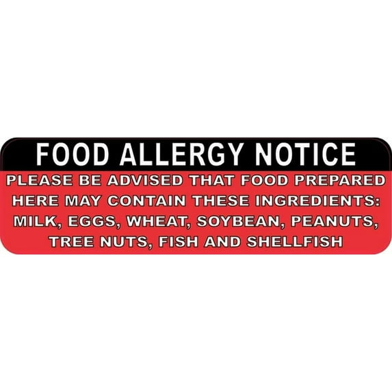 DOPASTICKER Food Allergy Notice Sticker Phone Sticker, Latop Sticker ...