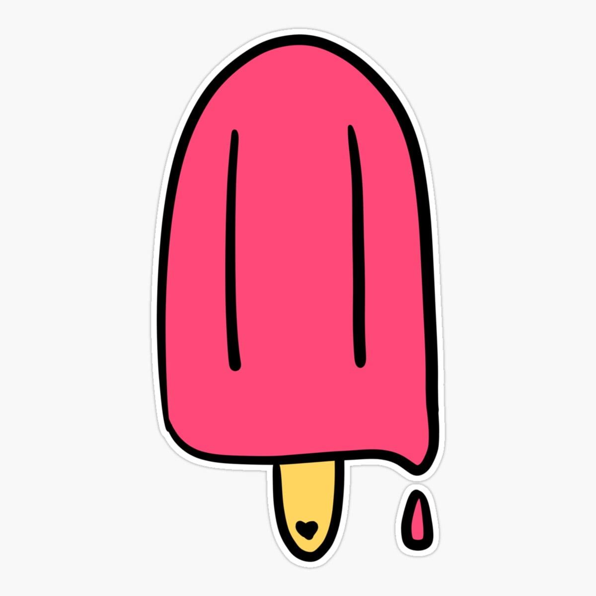 DOPASTICKER Food Icon Pink Ice Cream Sticker, Phone Sticker Car ...