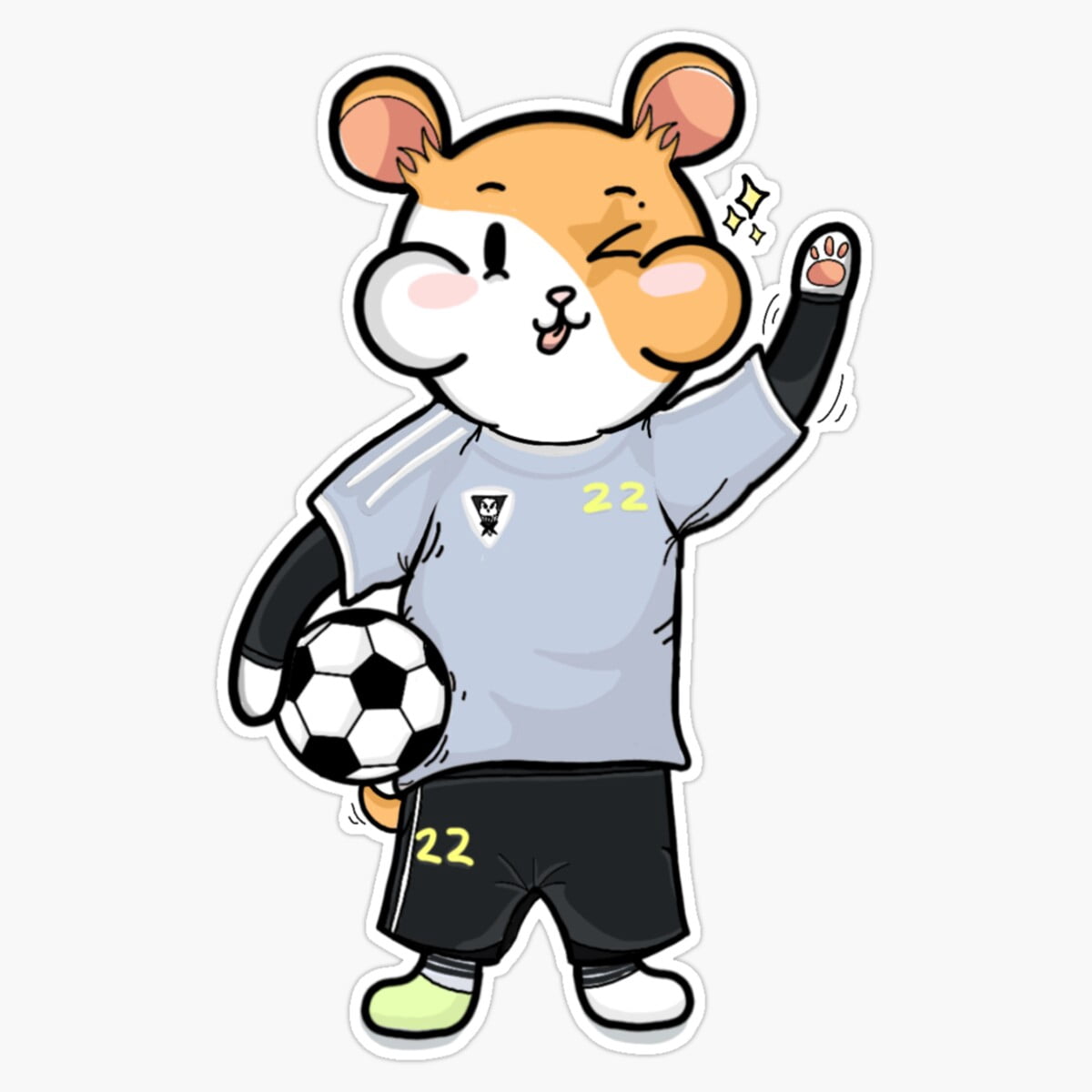 DOPASTICKER Football Hamster Sticker, Phone Sticker Water Bottle ...