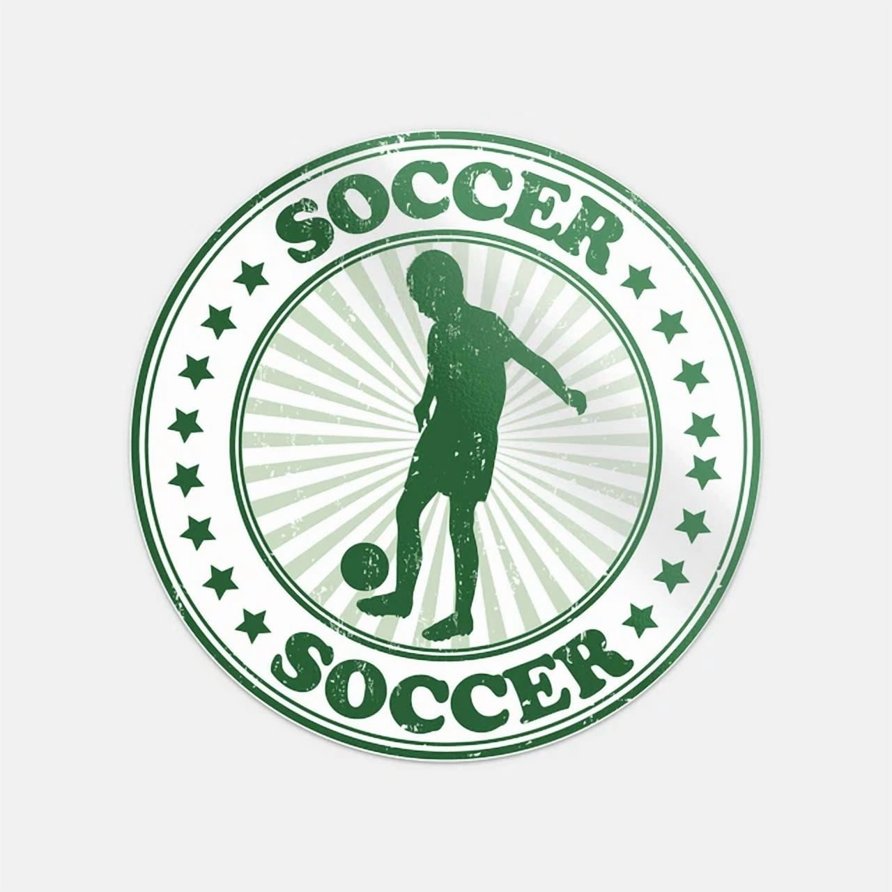 DOPASTICKER Football Player Soccer Sport Green Grunge Sticker Decal ...