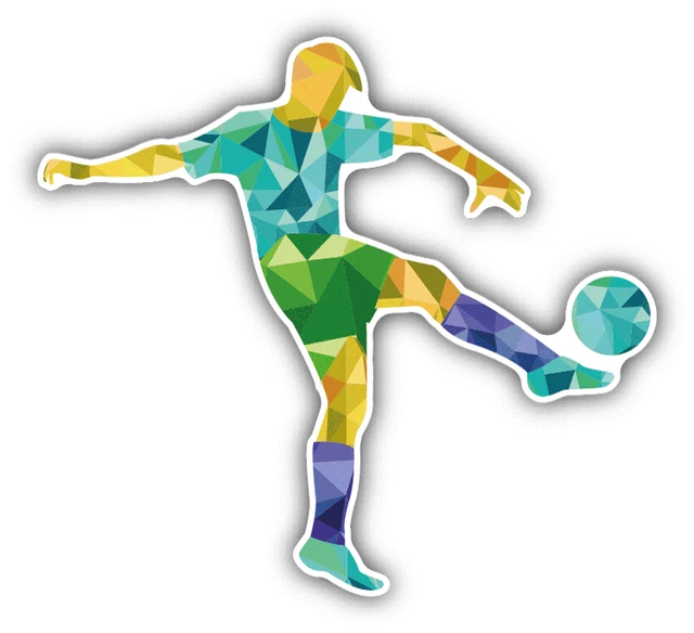 DOPASTICKER Football Player Soccer Triangulated Sticker Decal Phone ...