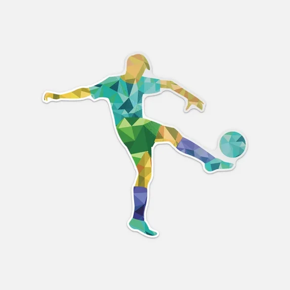 DOPASTICKER Football Player Triangulated Sport Sticker Decal Phone ...