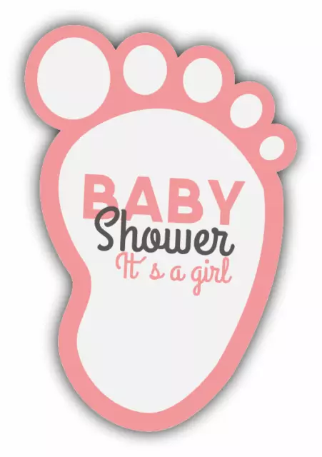 DOPASTICKER Footprint Baby Shower It'S A Girl Sticker Decal Phone Decal ...