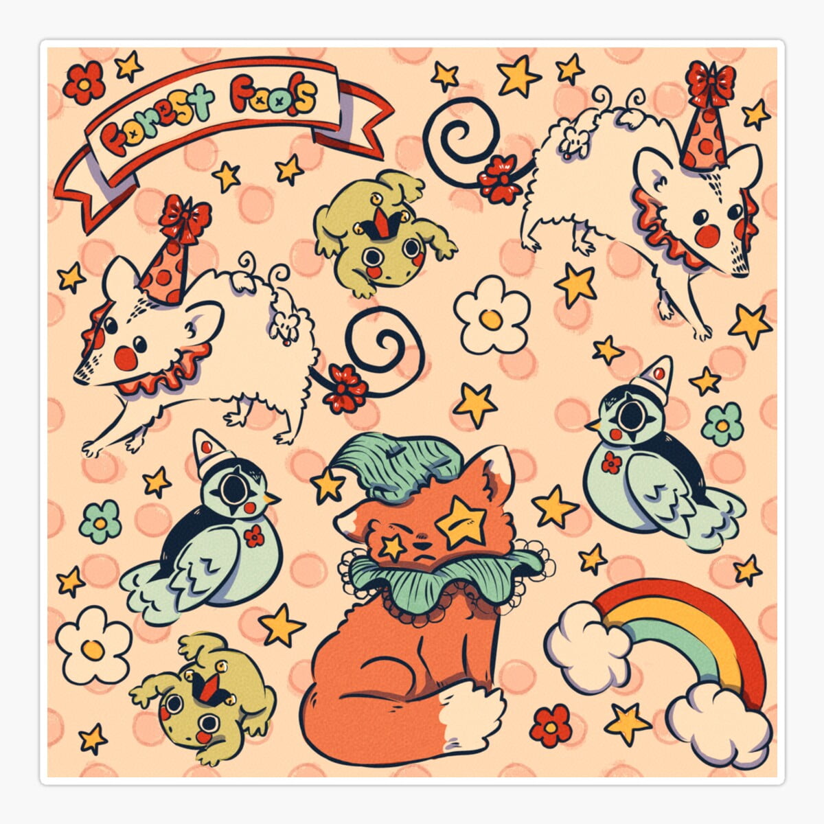 DOPASTICKER Forest Fools Sticker, Phone Sticker Water Bottle Sticker ...