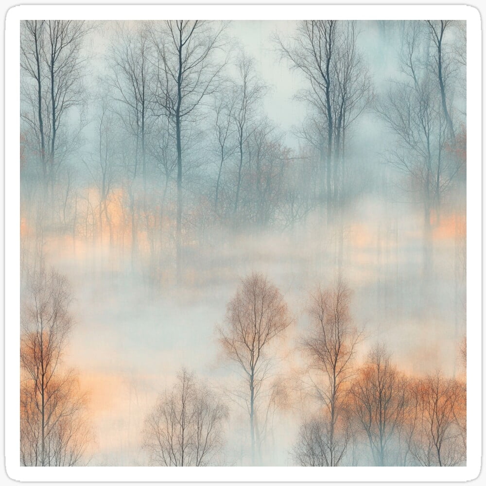 DOPASTICKER Forest Shrouded In Autumn Mist Sticker Phone Decal Water ...
