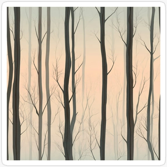 DOPASTICKER Forest Shrouded In Autumn Mist Sticker Phone Decal Water ...