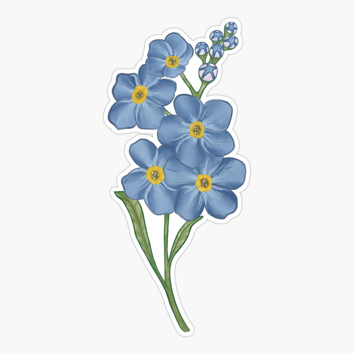 DOPASTICKER Forget Me Not Flowers Sticker, Phone Sticker Car Stickers ...