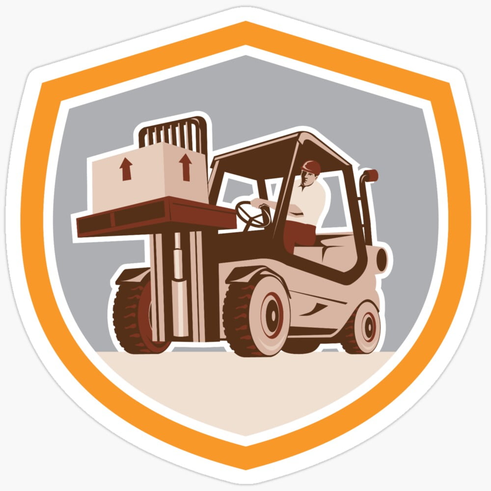 DOPASTICKER Forklift Truck Materials Handling Logistics Shield Sticker ...