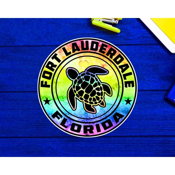 DOPASTICKER Fort Lauderdale Florida Beach Decal Sea Turtle Decorative ...