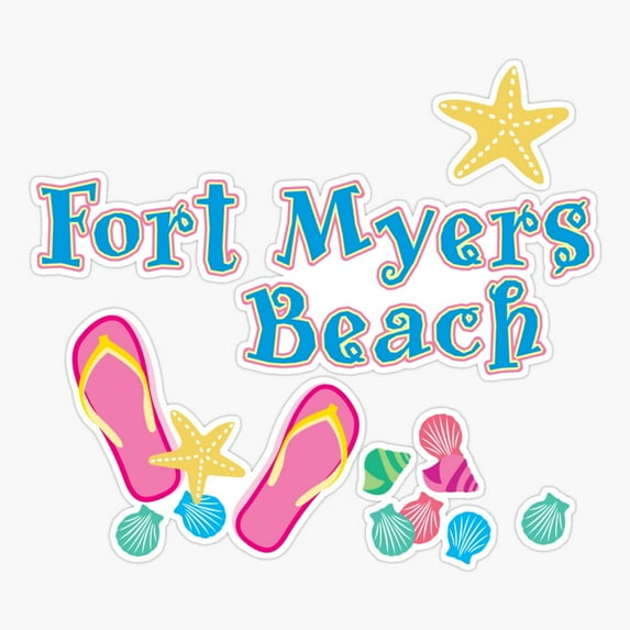 DOPASTICKER Fort Myers Beach Florida Sticker, Phone Sticker Car Sticker ...