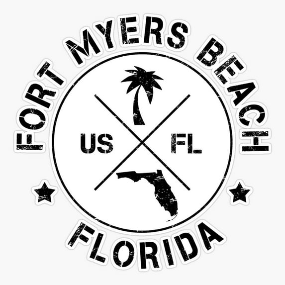DOPASTICKER Fort Myers Beach Florida Usa Sticker, Phone Sticker Car ...