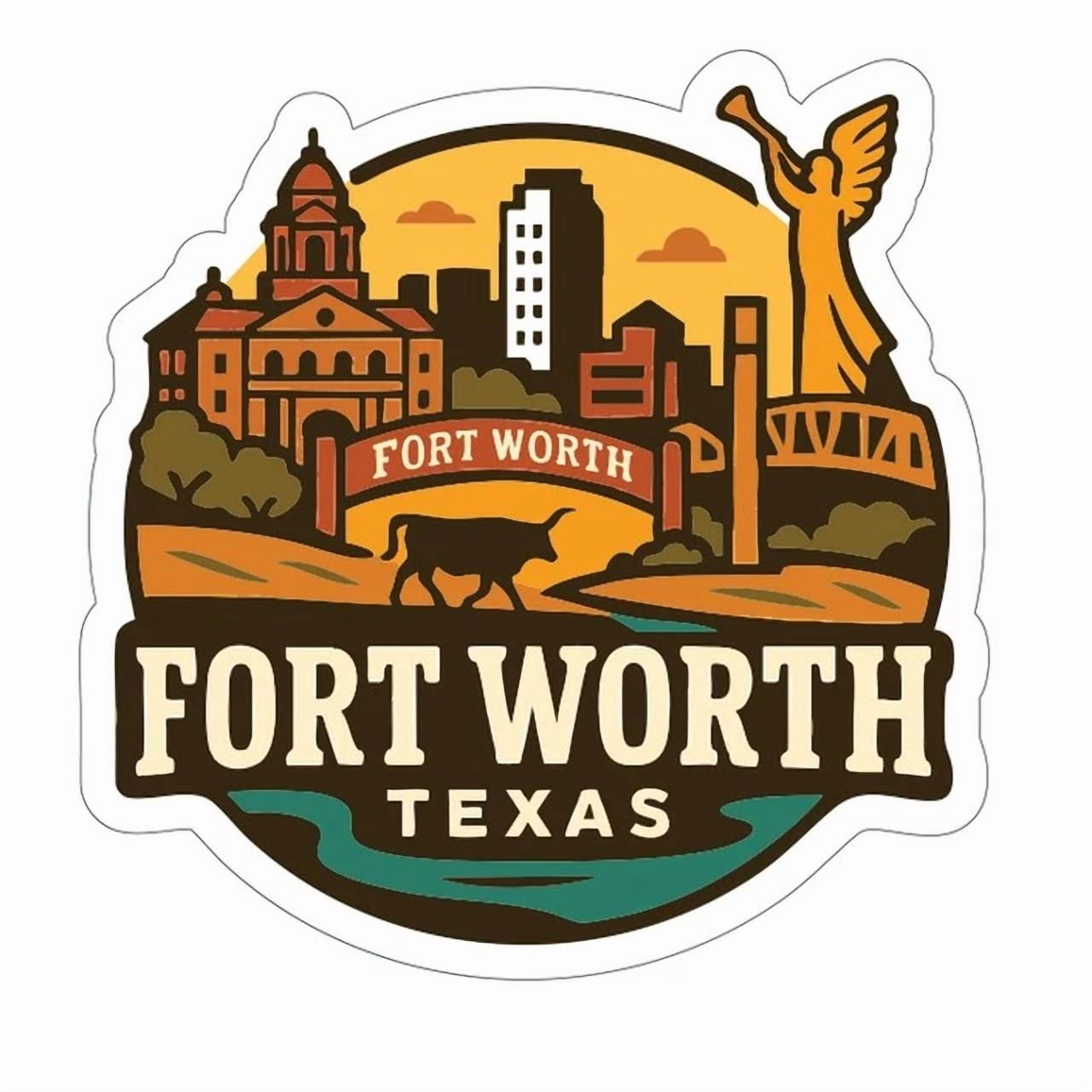 DOPASTICKER Fort Worth Texas Sticker Decal City Skyline Landmark Design ...