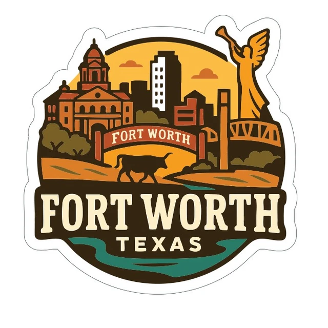 DOPASTICKER Fort Worth Texas Sticker Decal City Skyline Landmark Design ...