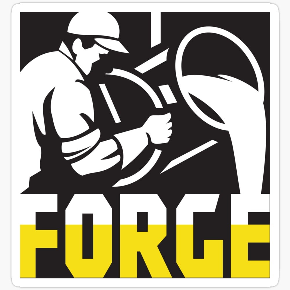 DOPASTICKER Foundry Worker Pouring Molten Metal Square Retro Sticker ...