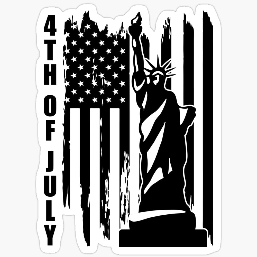 DOPASTICKER Fourth Of July Lady Liberty, Declaration Of Independence ...