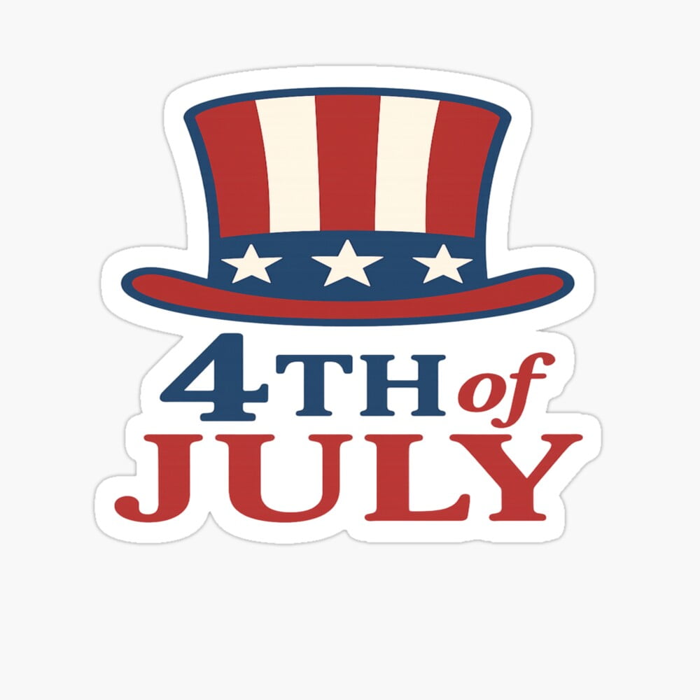 DOPASTICKER Fourth Of July Stovepipe Hat Sticker Fourth Of July Sticker ...