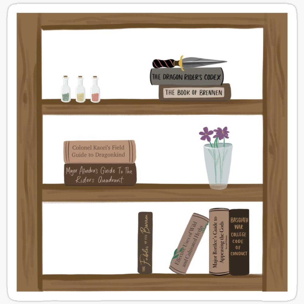 DOPASTICKER Fourth Wing Bookshelf Sticker Phone Decal Water Bottle ...