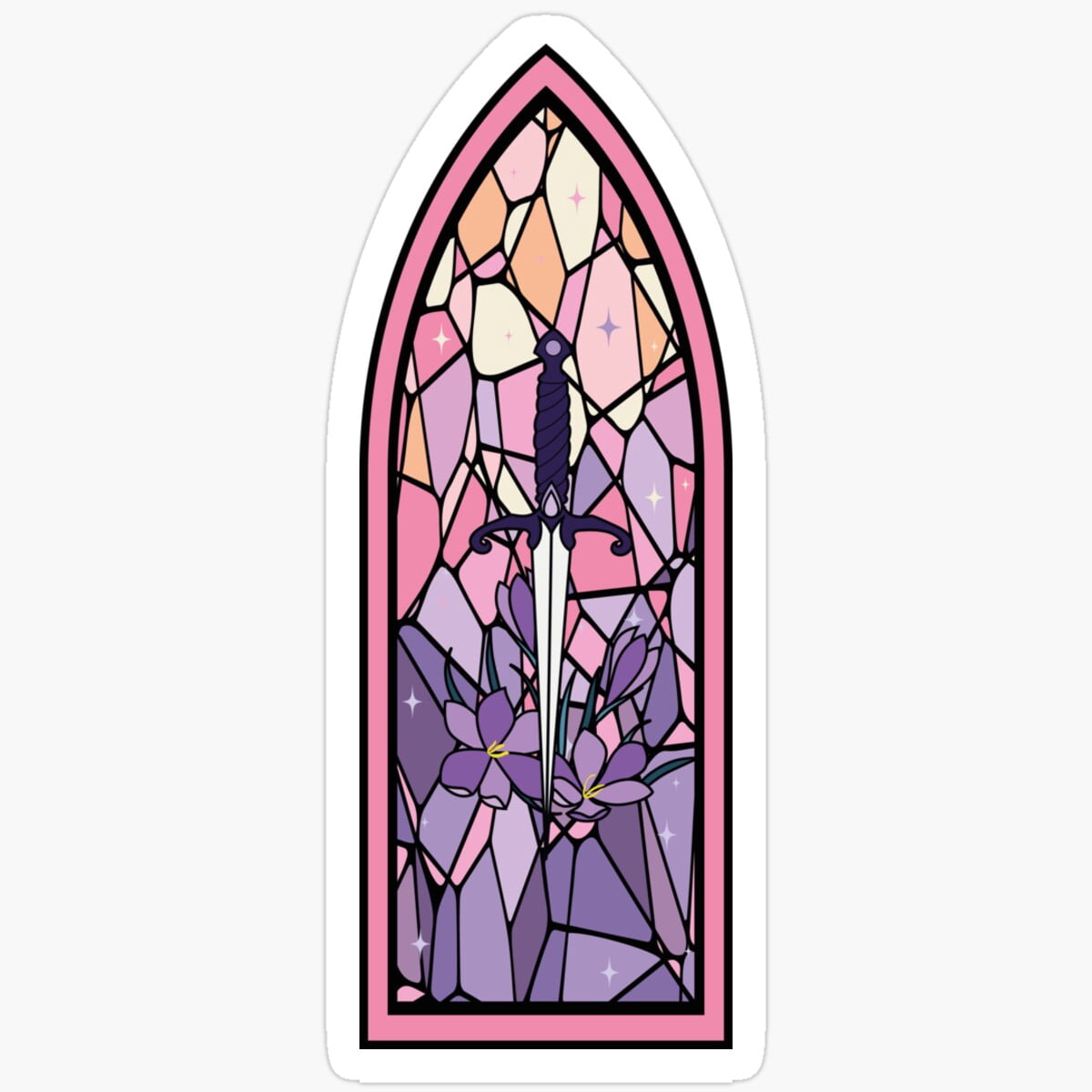 DOPASTICKER Fourth Wing - Violet'S Dagger Stained Glass Sticker. Gift ...
