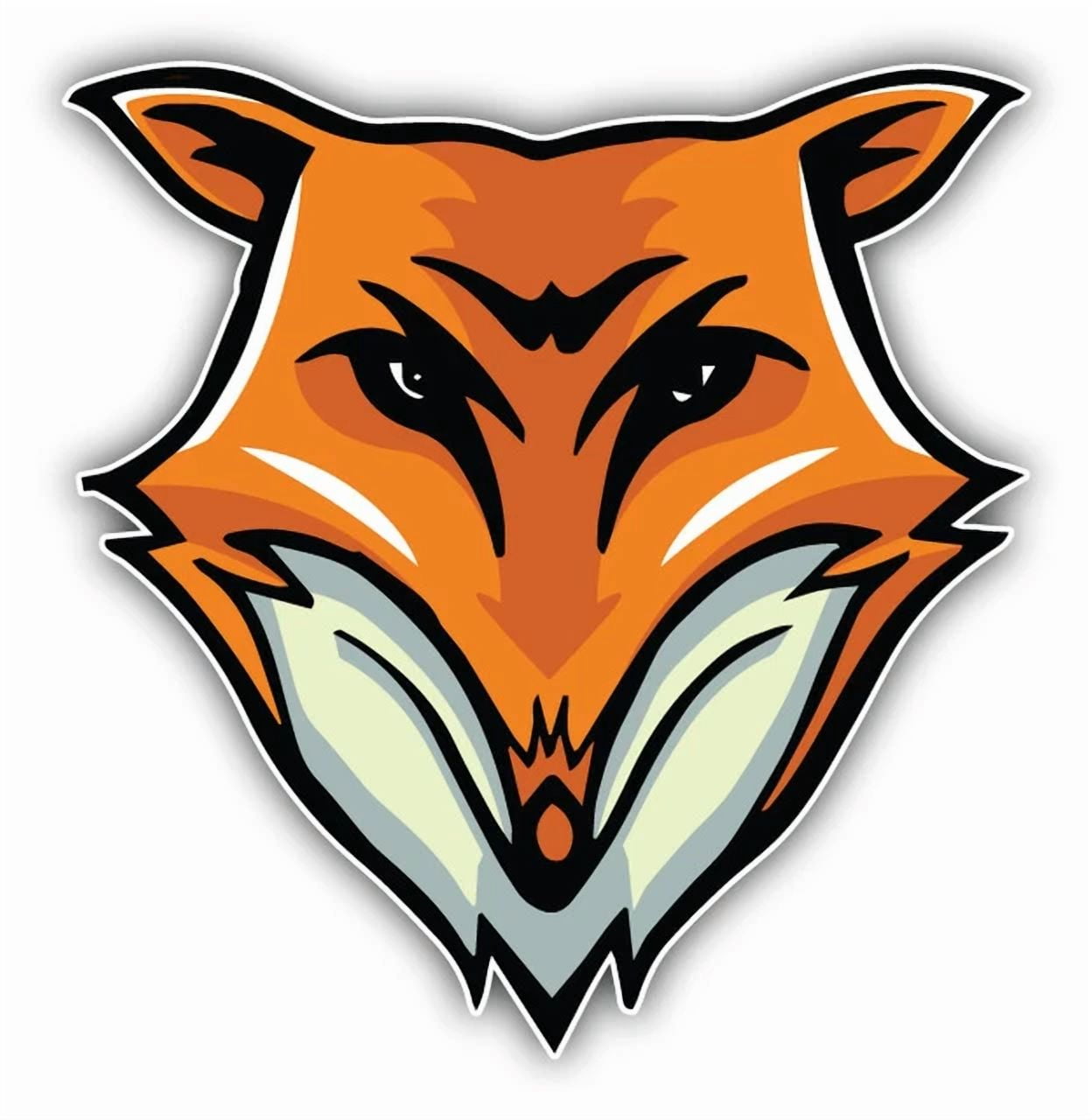 DOPASTICKER Fox Face Mascot Sticker Decal Phone Decal Water Bottle ...