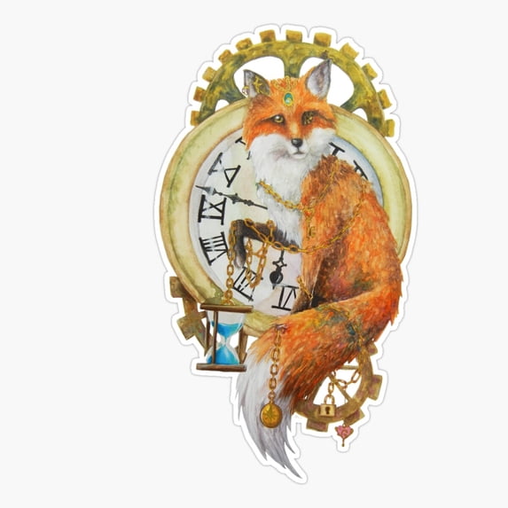 DOPASTICKER Fox; Keeper Of Time Sticker, Phone Sticker Water Bottle ...