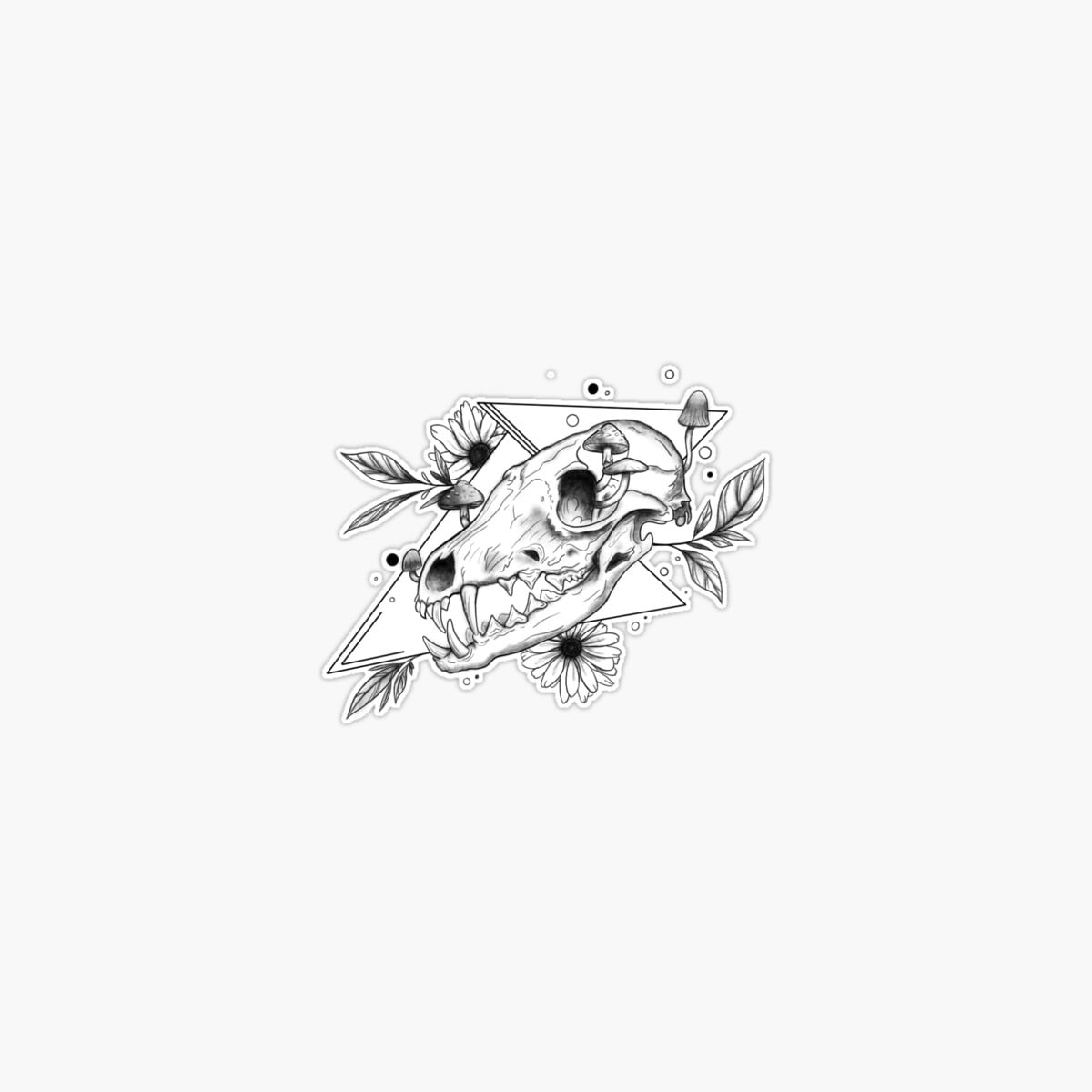 DOPASTICKER Fox Skull Design Sticker, Phone Sticker Car Stickers ...