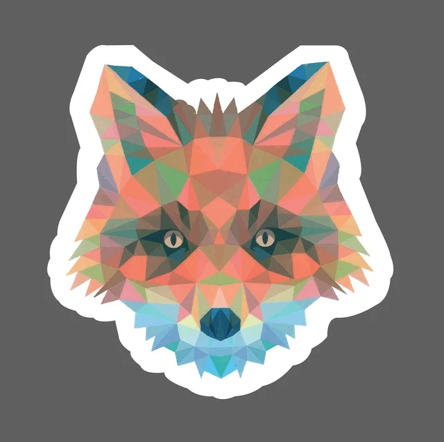 DOPASTICKER Fox Sticker Geometric Art Animal Nature Sticker Phone ...
