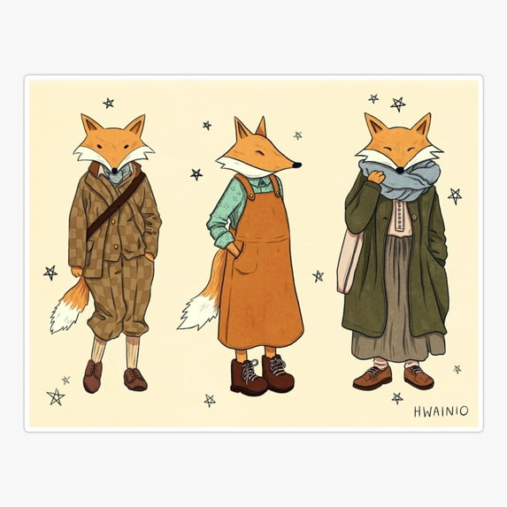DOPASTICKER Foxy Fox Sticker, Phone Sticker Water Bottle Sticker Car ...