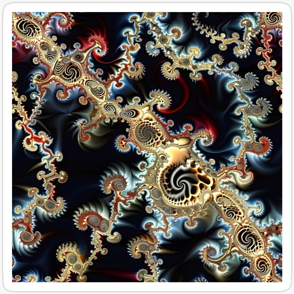 DOPASTICKER Fractals, The Echo Of Infinity Sticker Phone Decal Water ...