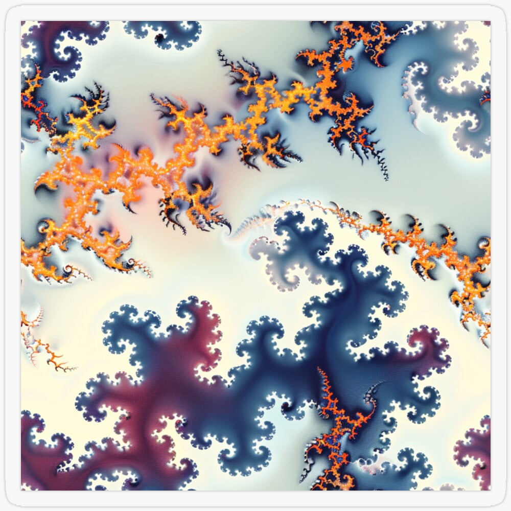 DOPASTICKER Fractals, The Echo Of Infinity Sticker Phone Sticker, Latop ...