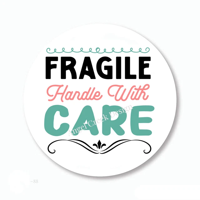 DOPASTICKER Fragile Handle With Care Mailing Package Mailing Business ...