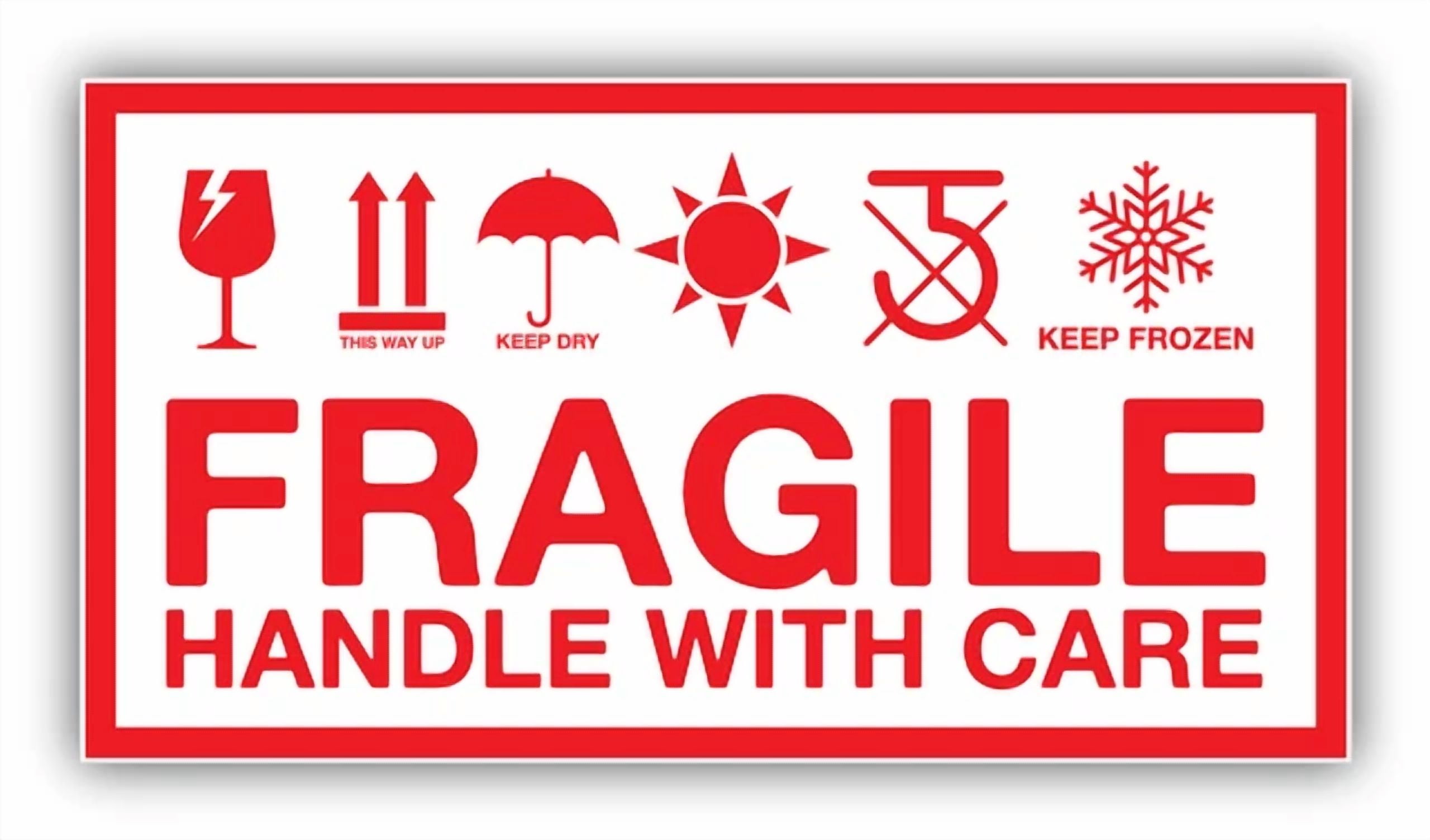 DOPASTICKER Fragile Handle With Care Sticker Decal Phone Decal Water ...