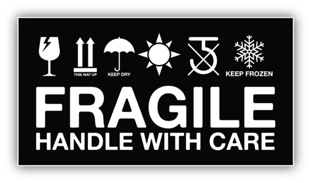 DOPASTICKER Fragile Handle With Care Sticker Decal Phone Decal Water ...