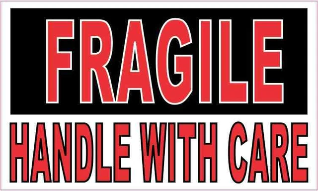 DOPASTICKER Fragile Handle With Care Stickers Caution Sticker Phone ...