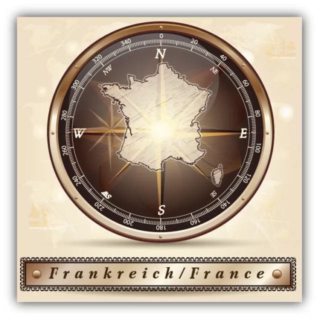 DOPASTICKER France Compass Map Sticker Decal Phone Decal Water Bottle ...