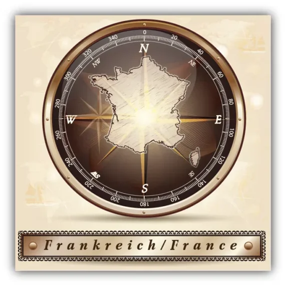 DOPASTICKER France Compass Map Sticker Decal Phone Decal Water Bottle ...