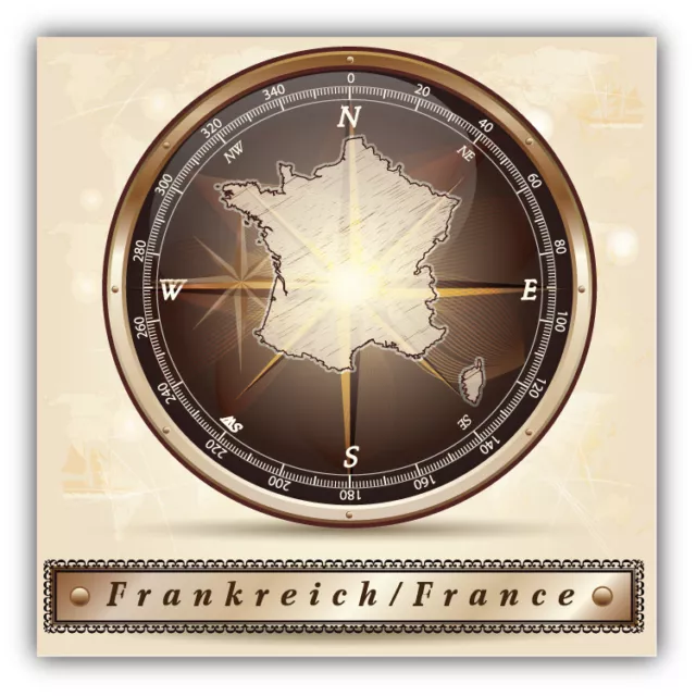 DOPASTICKER France Compass Map Sticker Decal Phone Decal Water Bottle ...