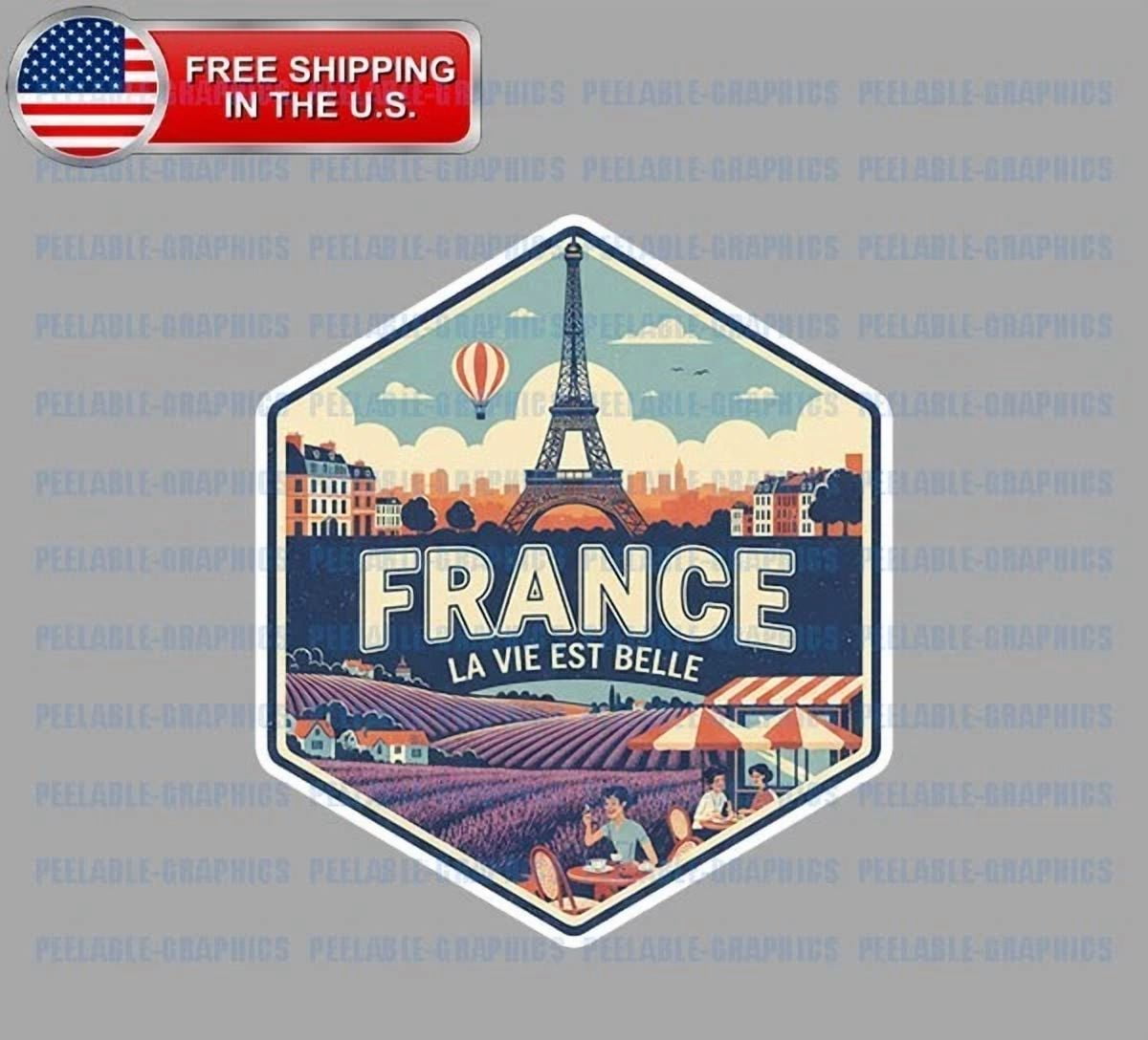 DOPASTICKER France Country Sticker Souvenir Travel Map French Euro ...