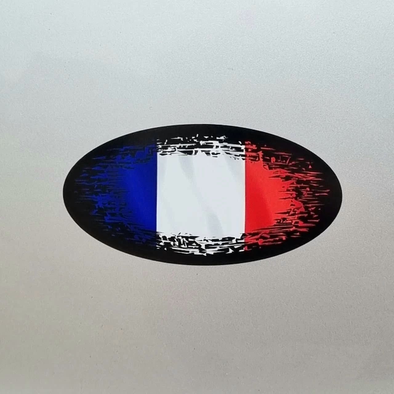 DOPASTICKER France French Flag Fade To Black Oval Sticker Decal For Car ...
