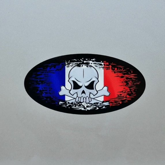 DOPASTICKER France French Flag Skull Fade To Black Oval Sticker For Car ...
