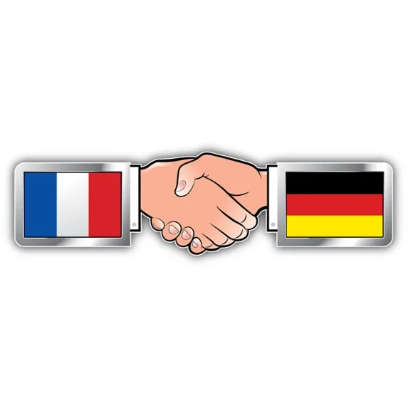 DOPASTICKER France Germany Hand Shaking Flags Sticker Decal Phone Decal ...