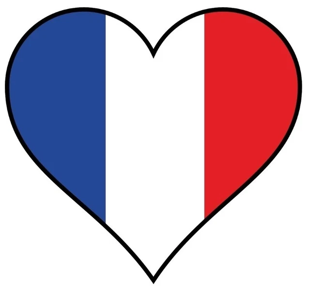 DOPASTICKER France Heart With France Flag Sticker Phone Decal Water ...