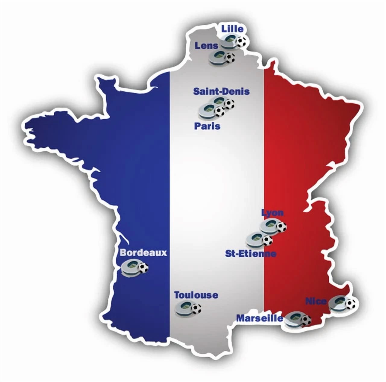 DOPASTICKER France Soccer Stadium Map Flag Sticker Decal Phone Decal ...